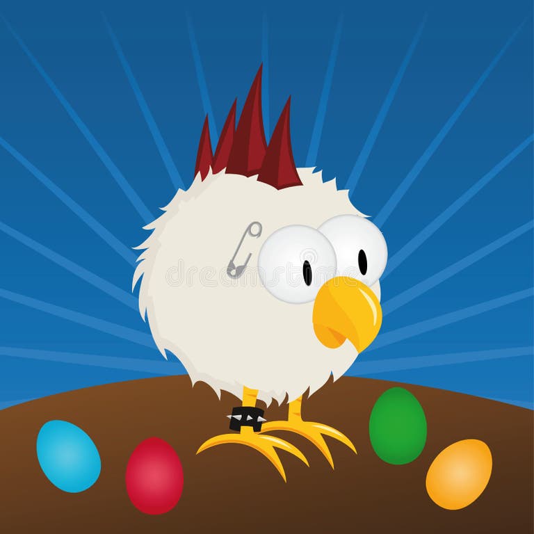 Easter - punk rooster stock vector. Illustration of humor - 7902869