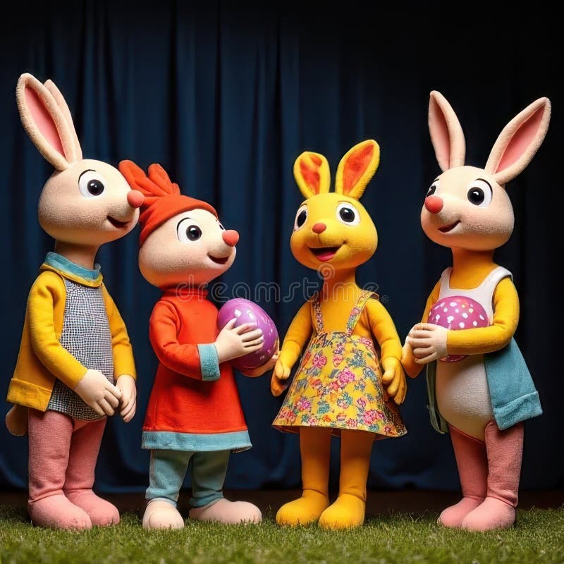 Easter Puppet Showcase stock illustration. Illustration of designs ...