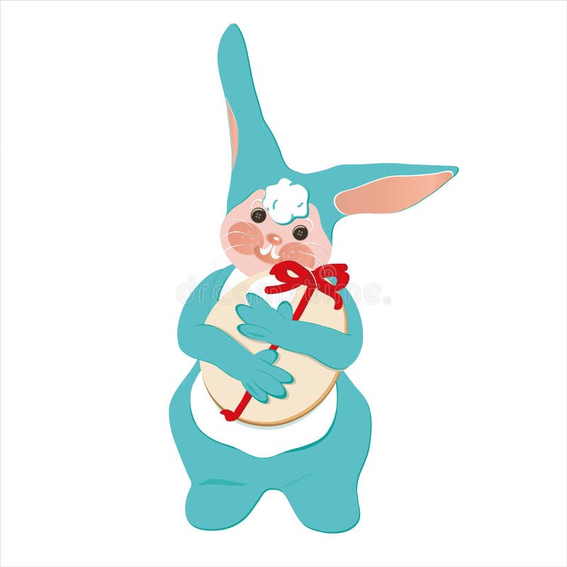 Easter rabbit blue stock illustration. Illustration of easter - 88444409