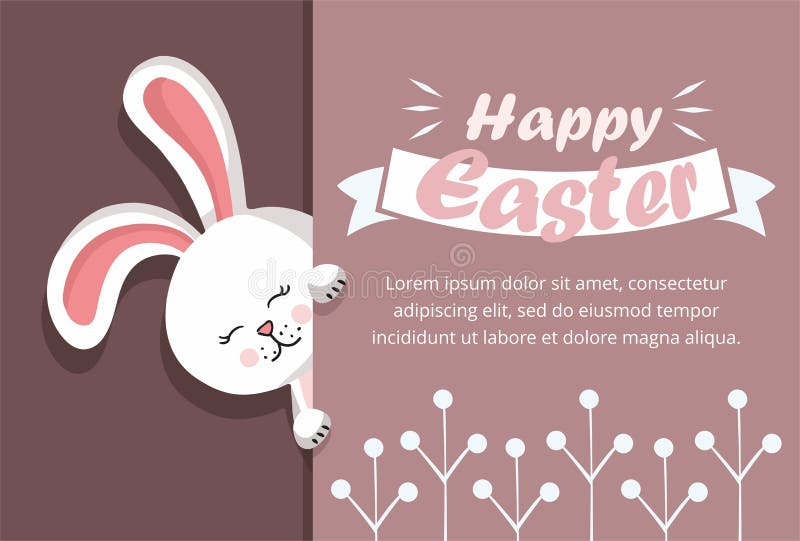 Easter Rabbit, Easter Bunny. Happy Easter Card Stock Vector ...