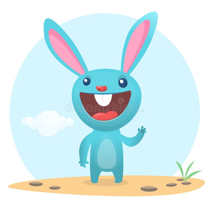 Easter Rabbit Cartoon. Easter Bunny Vector Illustration. Stock Vector ...