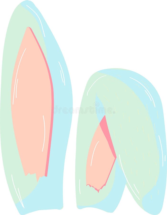 Easter Rabbit Ears. Single Doodle Hand Draw Cute Vector Illustration ...