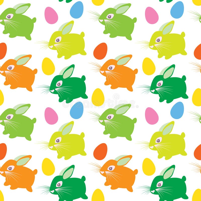 Easter Rabbit with Eggs Seamless Texture Stock Vector - Illustration of ...