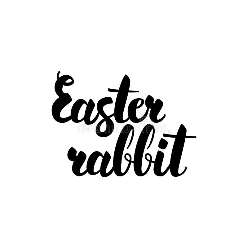 Rabbit Handwritten Calligraphy Stock Vector - Illustration of ...