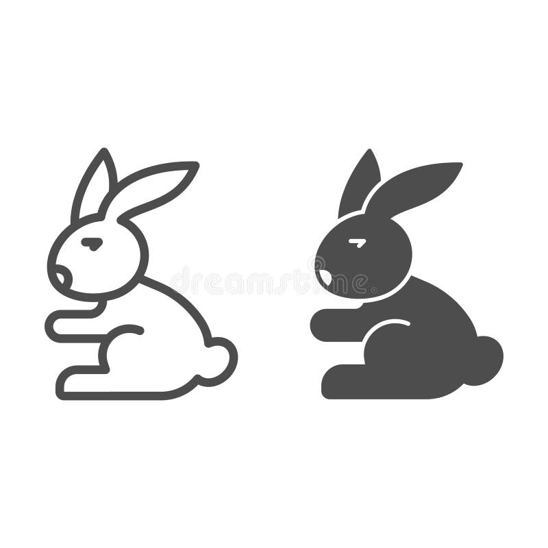 Easter Rabbit Line and Solid Icon, Easter Holiday Concept. Vector ...