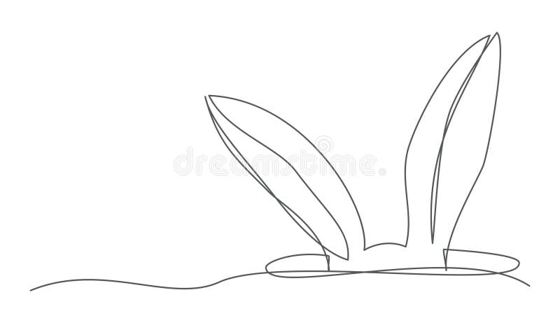 Easter Rabbit One Line Drawing Isolated on White Background Stock ...