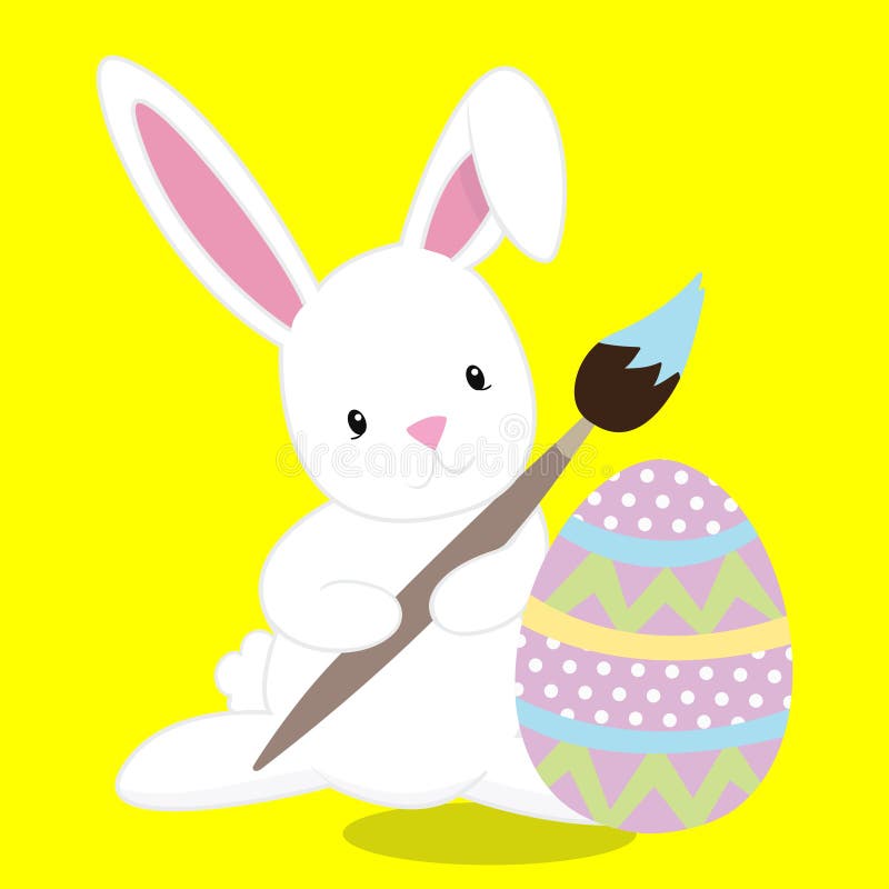 Easter rabbit paint 02 stock vector. Illustration of vecto - 197983814