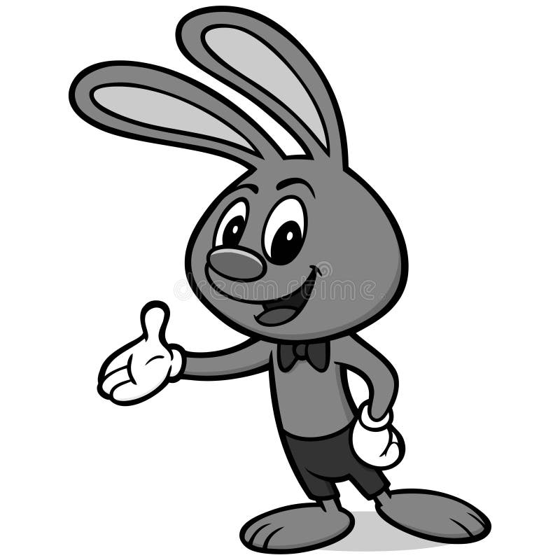 Easter Rabbit Pointing Illustration Stock Vector - Illustration of ...