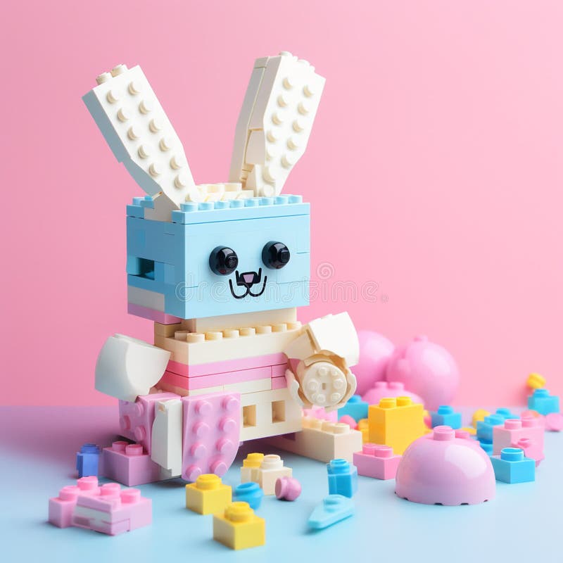 Easter Rabbit Post Design from the Constructor, Ai Stock Illustration ...