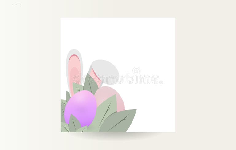 Easter. Rabbit and Purple Easter Egg. Banner, Leaflet, Flyer, Postcard ...