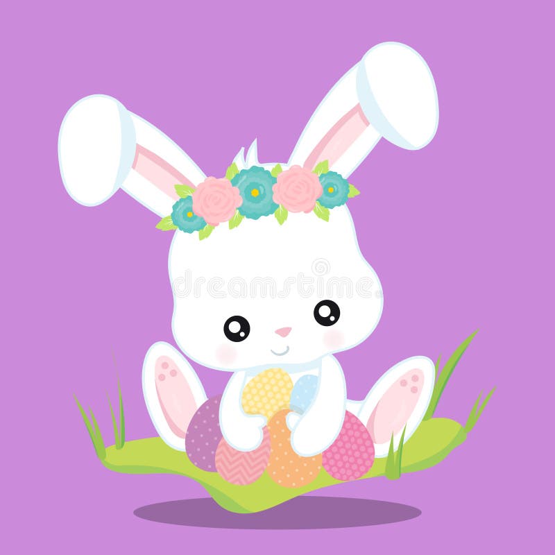 Easter rabbit purple 04 stock vector. Illustration of easter - 197983815