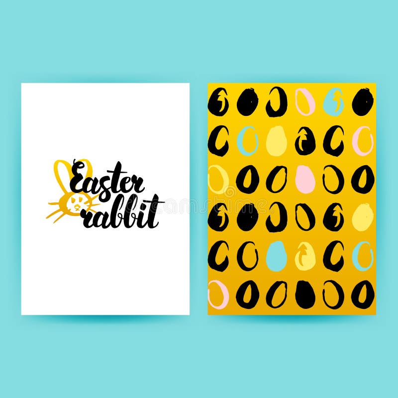 Easter Rabbit Retro Posters Stock Vector - Illustration of poster ...