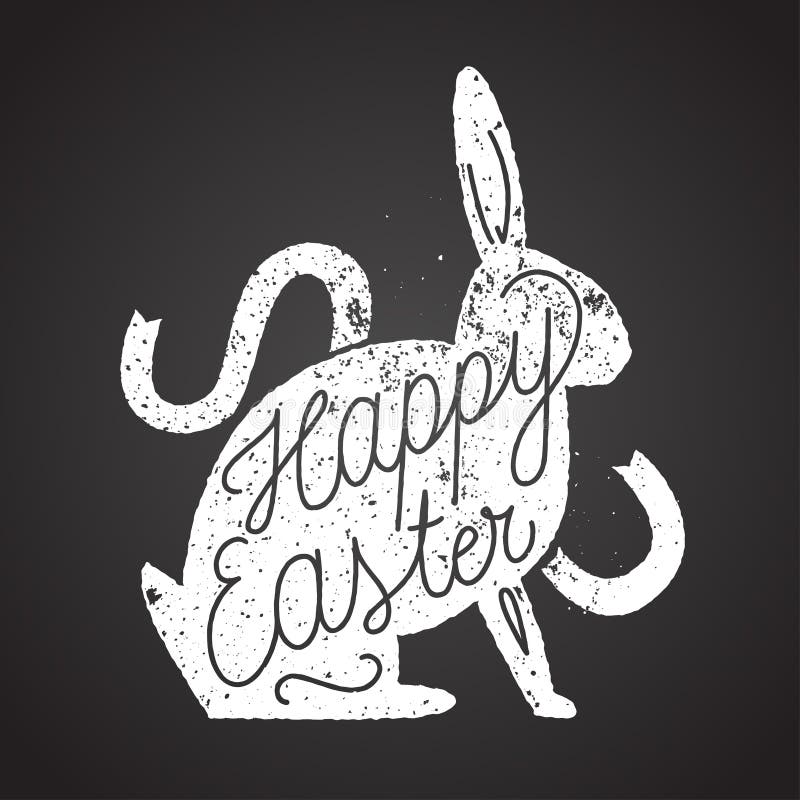 Easter Rabbit Rubber Stamp. Vintage Label Stock Vector - Illustration ...