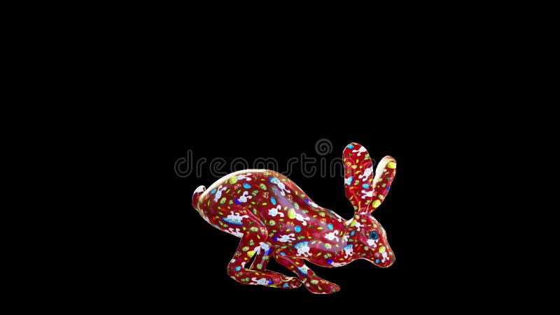 Easter Rabbit Running, Easter Egg Hunting Concept, Loop, Luma Matte ...