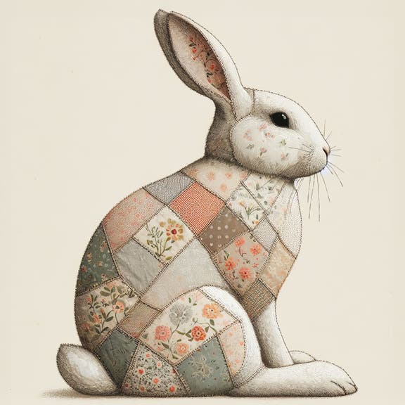 Easter Rabbit in the Style of a Patchwork. Stock Illustration ...