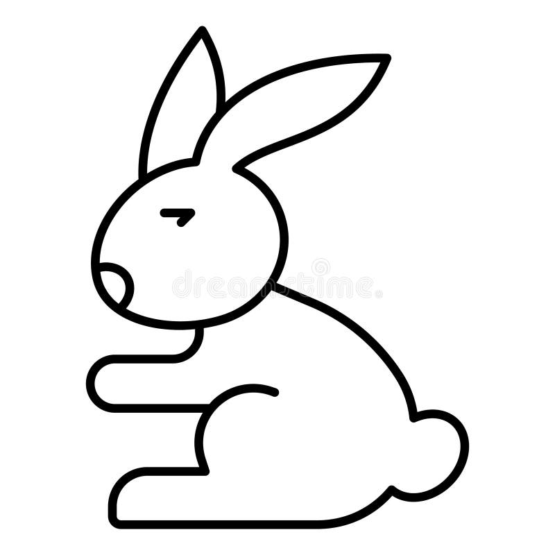 Easter Rabbit Thin Line Icon, Easter Holiday Concept. Vector Graphics ...