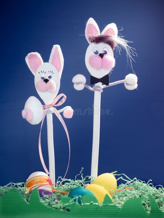 Easter rabbits stock photo. Image of traditional, painted - 18856876