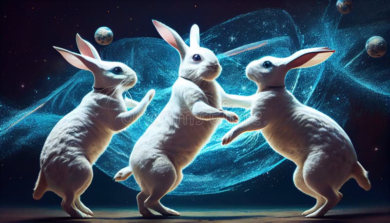 Easter Rabbits Dance , Generative Ai Stock Illustration - Illustration ...