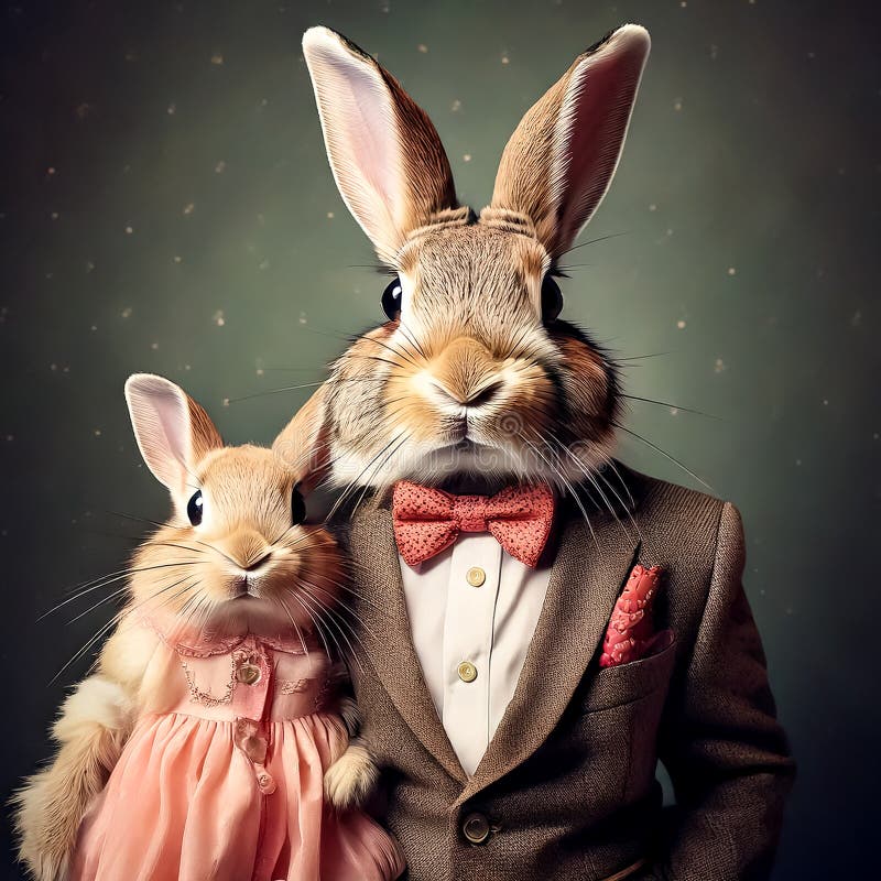 Easter Rabbits, Happy Easter, Easter Greetings Stock Illustration ...