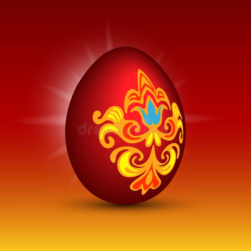 Easter red vector egg stock vector. Illustration of greeting - 38346056