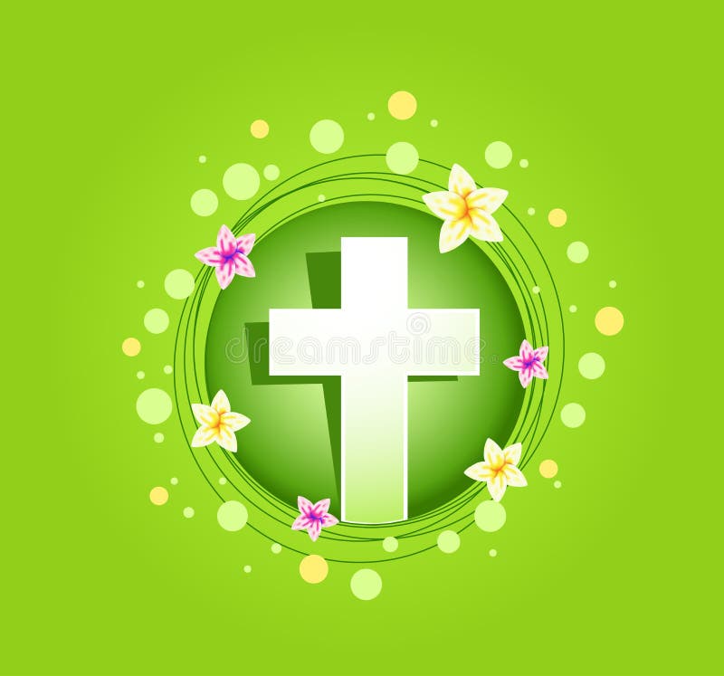 Easter Religious Cross Spring Card Stock Vector - Illustration of cross ...