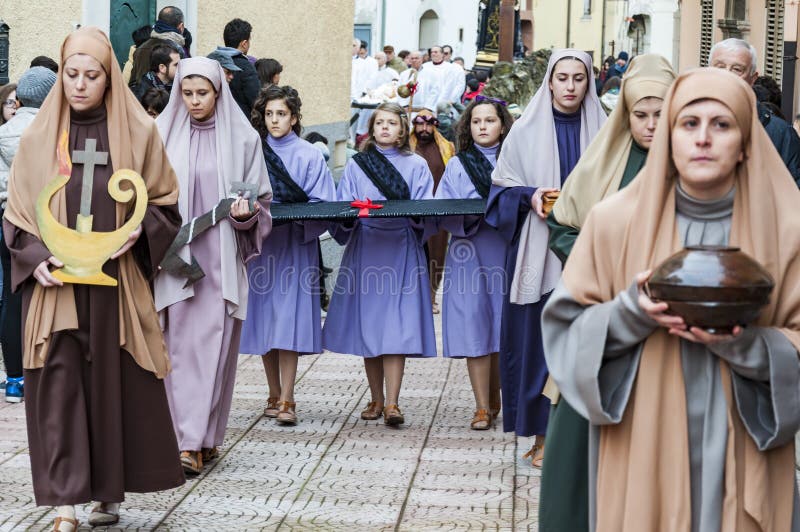 Easter Religious Procession in Barile, Basilicata Italy Editorial Stock ...