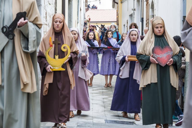 Easter Religious Procession in Barile, Basilicata Italy Editorial Stock ...