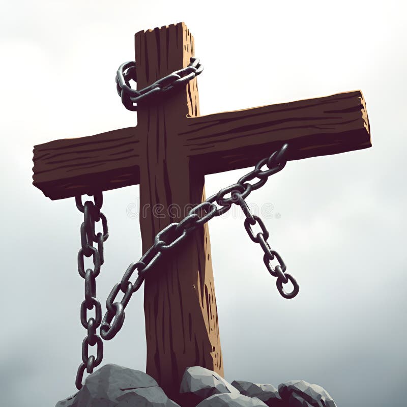 Easter Resurrection Day Symbolism with Broken Chains and Cross Stock ...