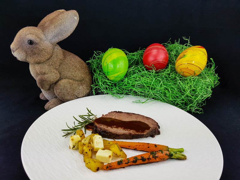 An easter roast stock image. Image of food, grass, baked - 212507465