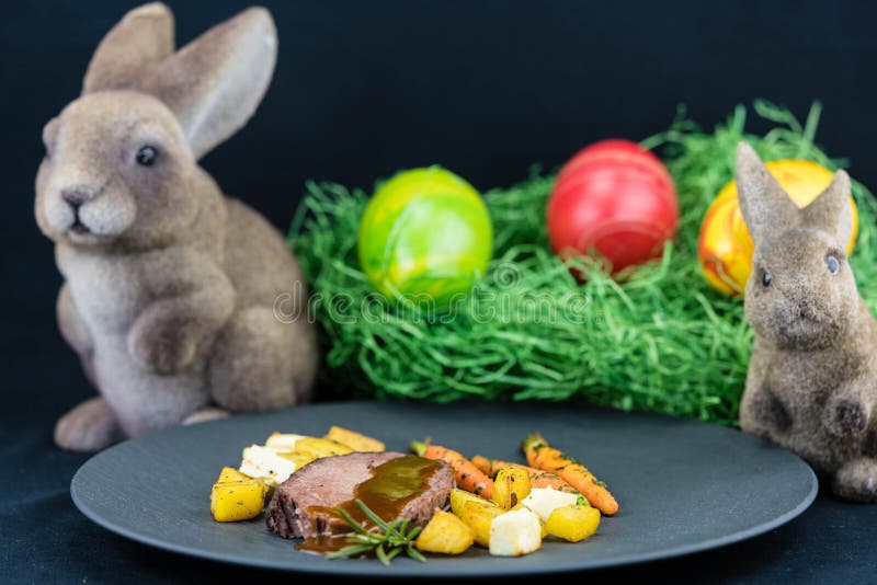 An easter roast stock photo. Image of gourmet, happy - 212507482