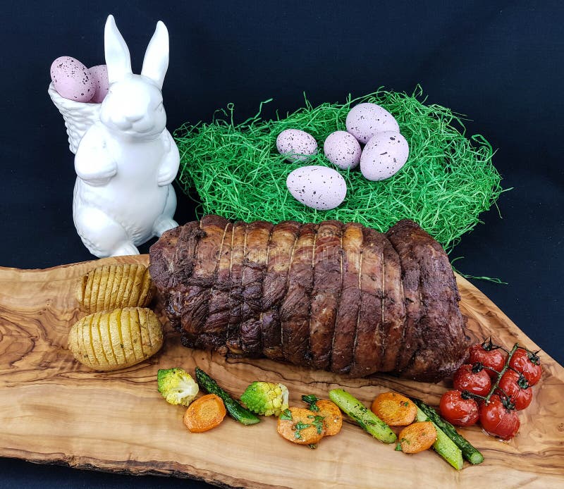 An easter roast stock photo. Image of holiday, carrot - 211850252