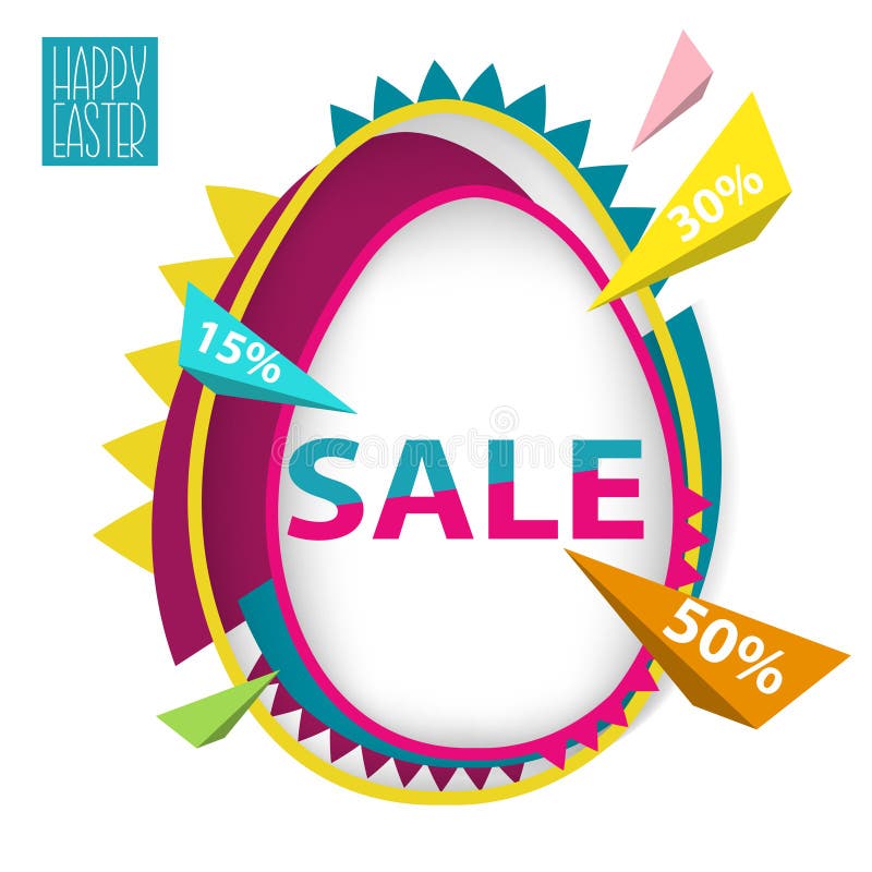 Easter Sale Background with Egg in Trendy Style. Stock Vector Stock ...