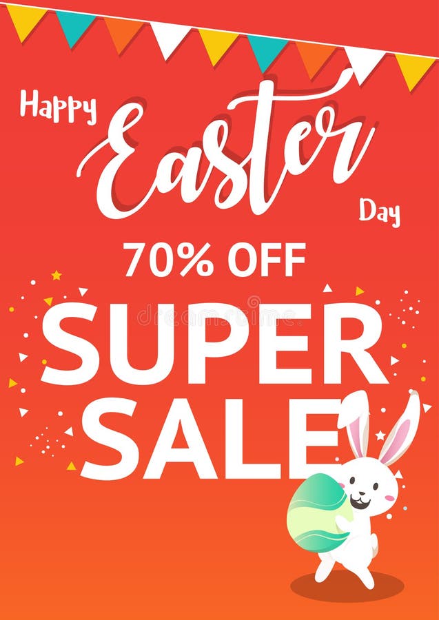 Easter Sale Banner Background Template. Stock Illustration ...