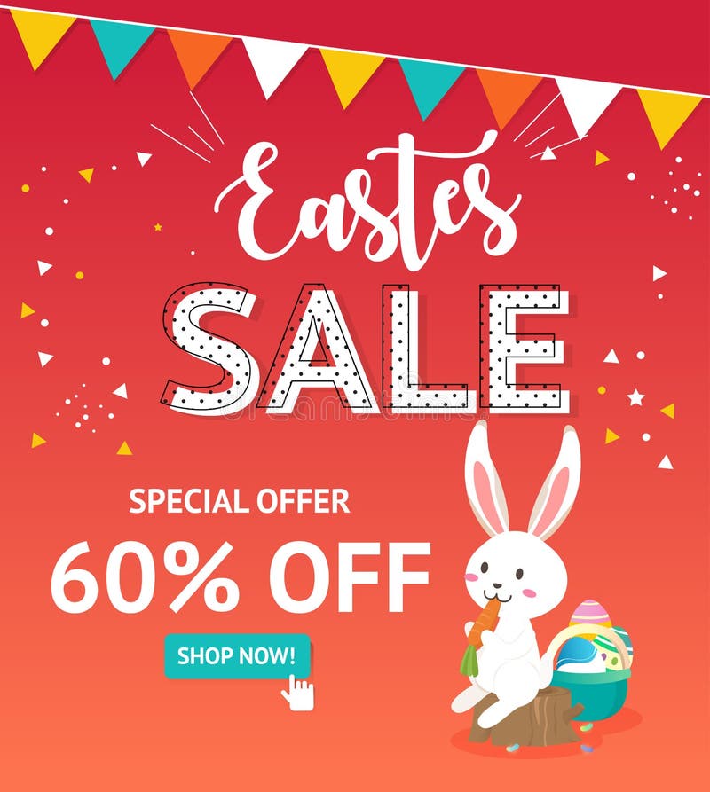 Easter Sale Banner Background Template. Stock Illustration ...