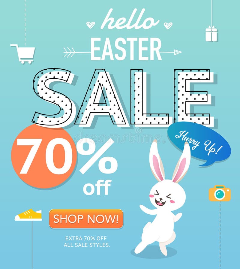 Easter Sale Banner Background Template. Stock Illustration ...