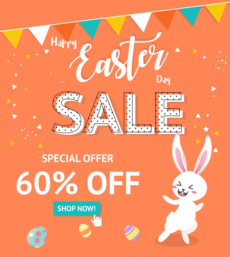 Easter Sale Banner Background Template. Stock Vector - Illustration of ...