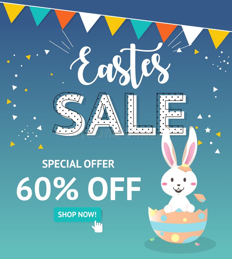 Easter Sale Banner Background Template. Stock Illustration ...