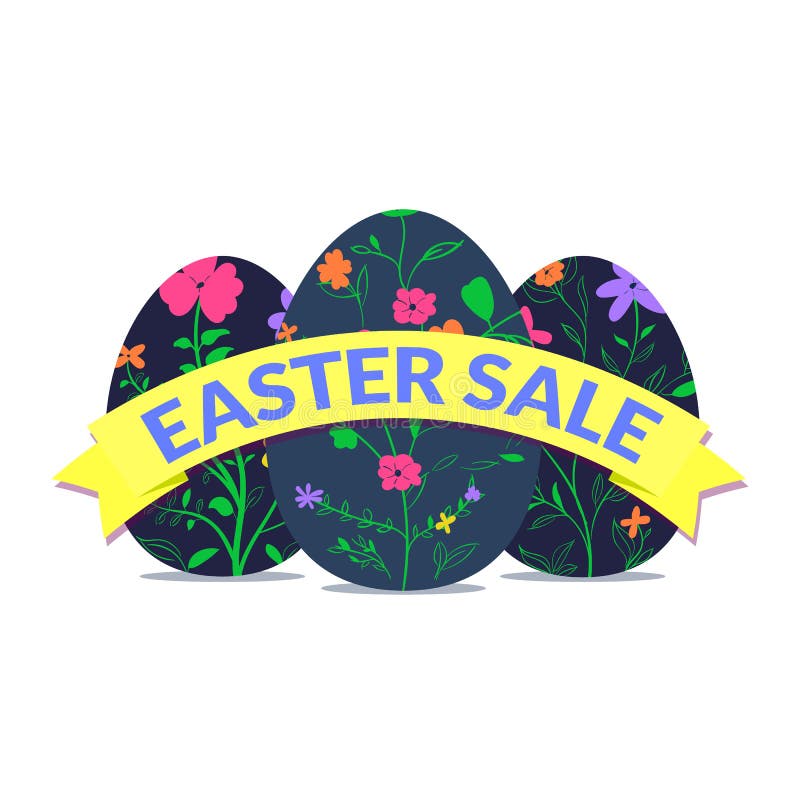 Easter sale banner stock vector. Illustration of decorative - 111911356