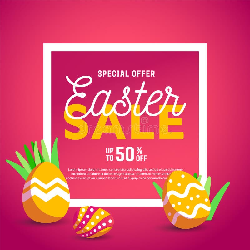 Easter. Sale Banner with Place for Text. Stock Vector - Illustration of ...