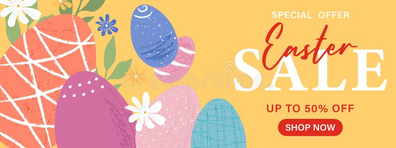 Easter Sale Banner Template. Advertising Design for Posters, Banners ...