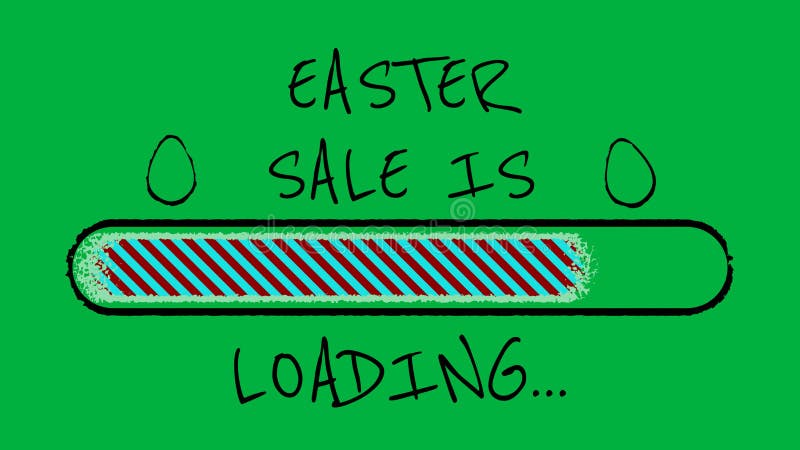 Easter Sale is Loading with Progress Line and Two Eggs Stock ...