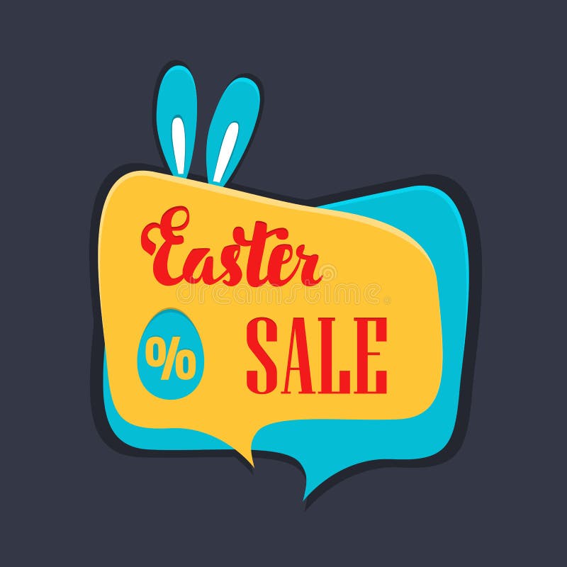 Easter Sale. Vector Sale Banner in a Speech Bubble. Stock Vector ...