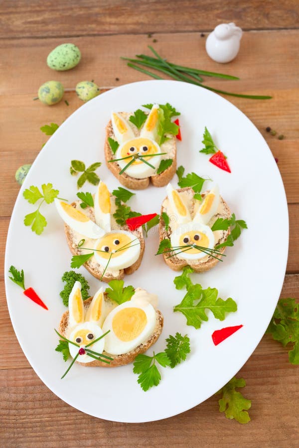 Easter Sandwiches with Bunny for Kids Stock Photo - Image of diet, meal ...