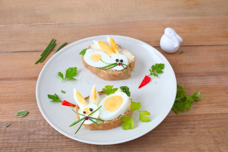 Easter Sandwiches with Bunny for Kids Stock Image - Image of rabbit ...