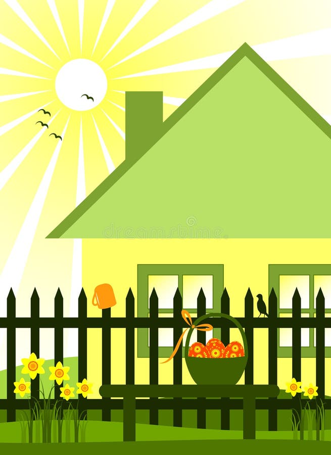 Spring scene stock vector. Illustration of flower, daffodil - 26274443