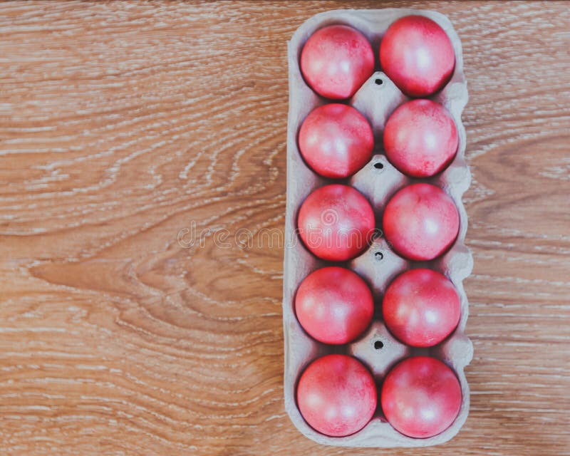 Easter Scene, Painted Eggs in a Box, Top View Stock Photo - Image of ...