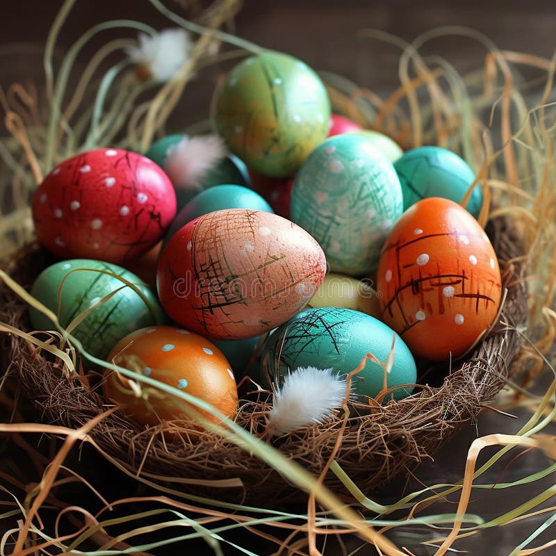 Easter Scene with Pastel Colors. Ai Generated. Stock Illustration ...