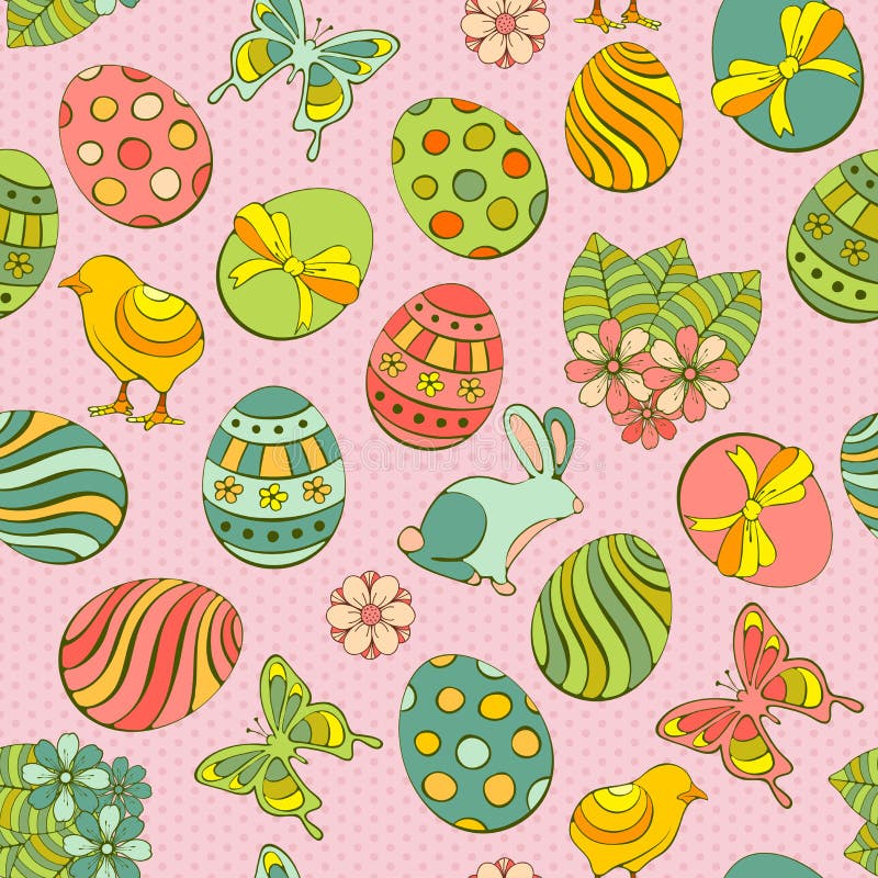 Easter Egg Seamless Pattern Design Stock Vector - Illustration of kids ...