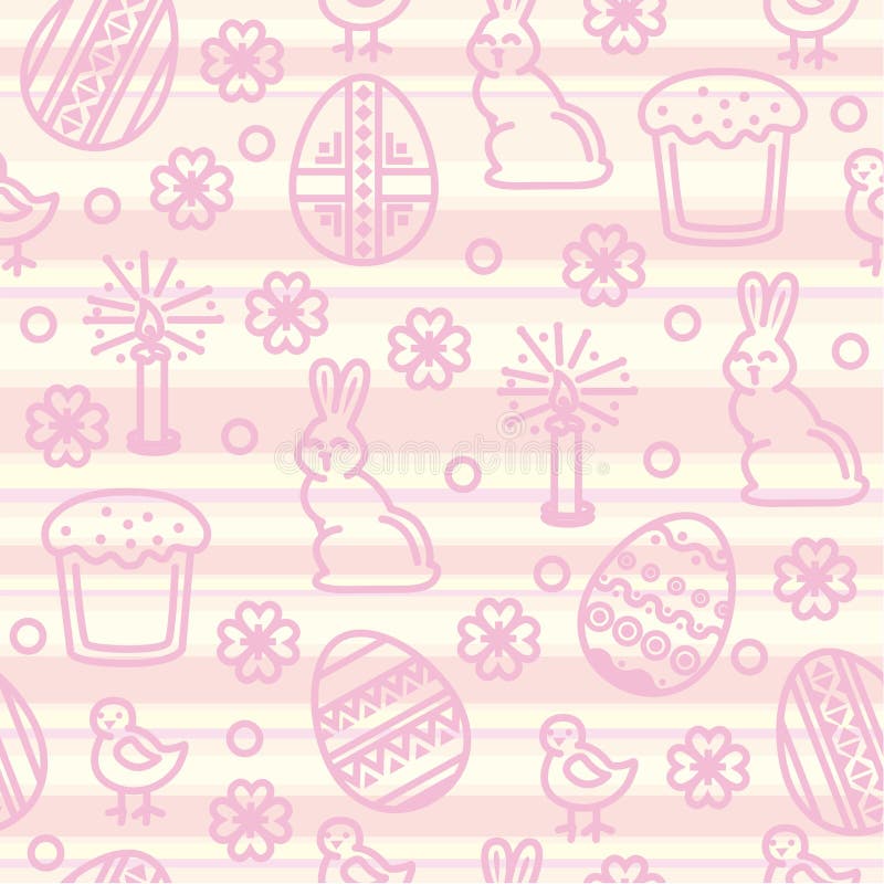 Easter seamless pattern stock vector. Illustration of pink - 19298346