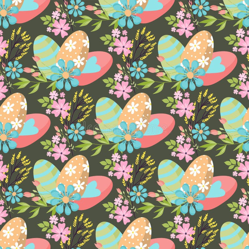 Easter Seamless Pattern Background Design Vector Holiday Celebration ...